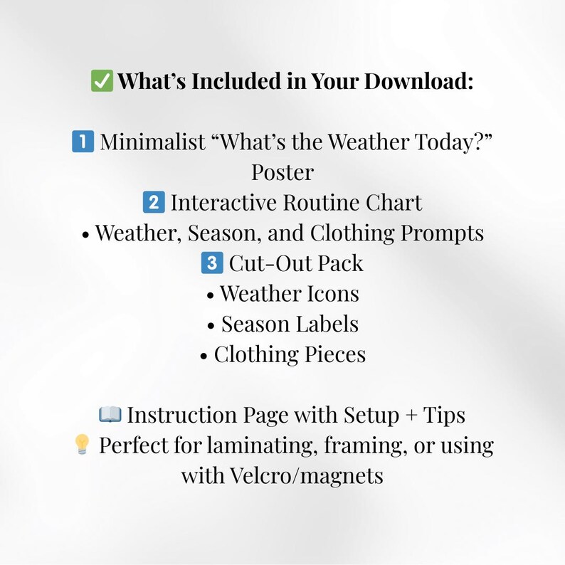 Weather Chart for Kids – Printable Daily Weather, Seasons and Clothing ...