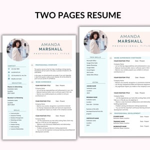 Ats-friendly Resume/cv Template Editable Canva Designs Cover Letter ...