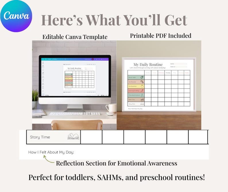 Toddler Daily Routine Chart + Checkmark & Emoji Tokens – Visual ...