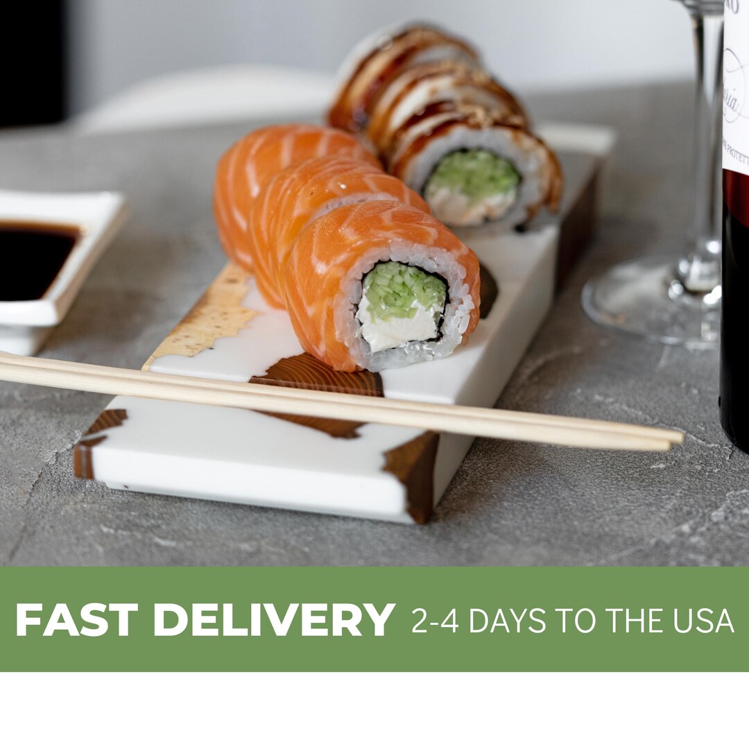 WASABI – white Sushi Plate. Handmade Serving Tray. Serving Platter ...