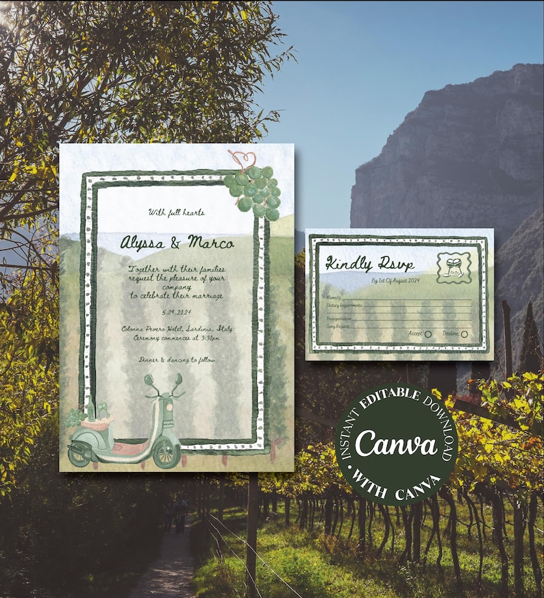 EDITABLE EUROPEAN INVITATION | Winery Bridal Shower / Hens | Birthday ...