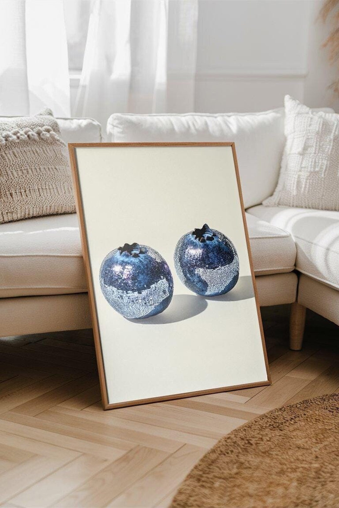 Disco Blueberries Art Print, Wall Art Poster, Blueberry, Preppy Wall ...