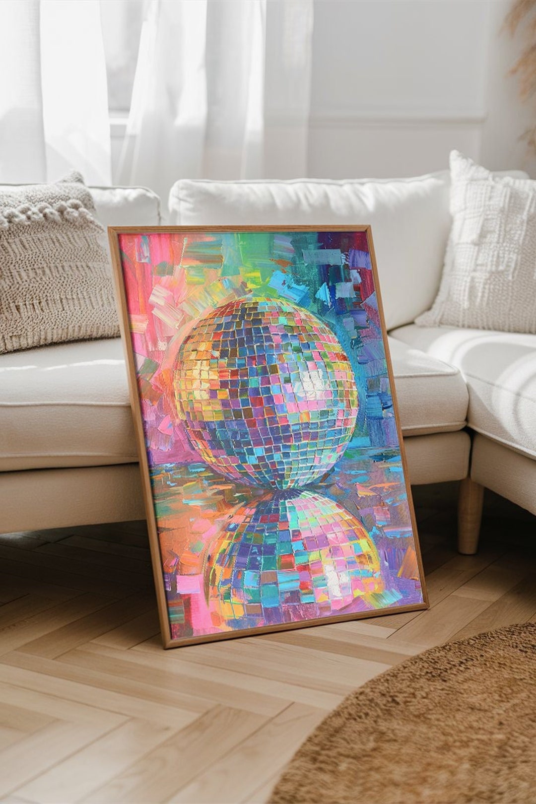 Disco Ball Decor, Retro Poster, Printable Wall Art, Bar Cart ...