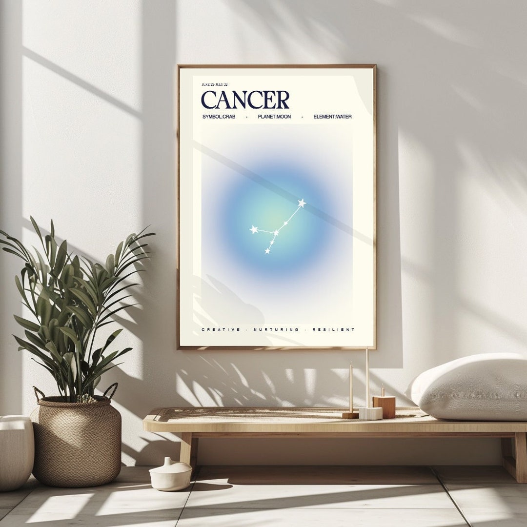 Cancer Wall Art Printable, Zodiac, Aura Poster, Cancer Wall Art ...
