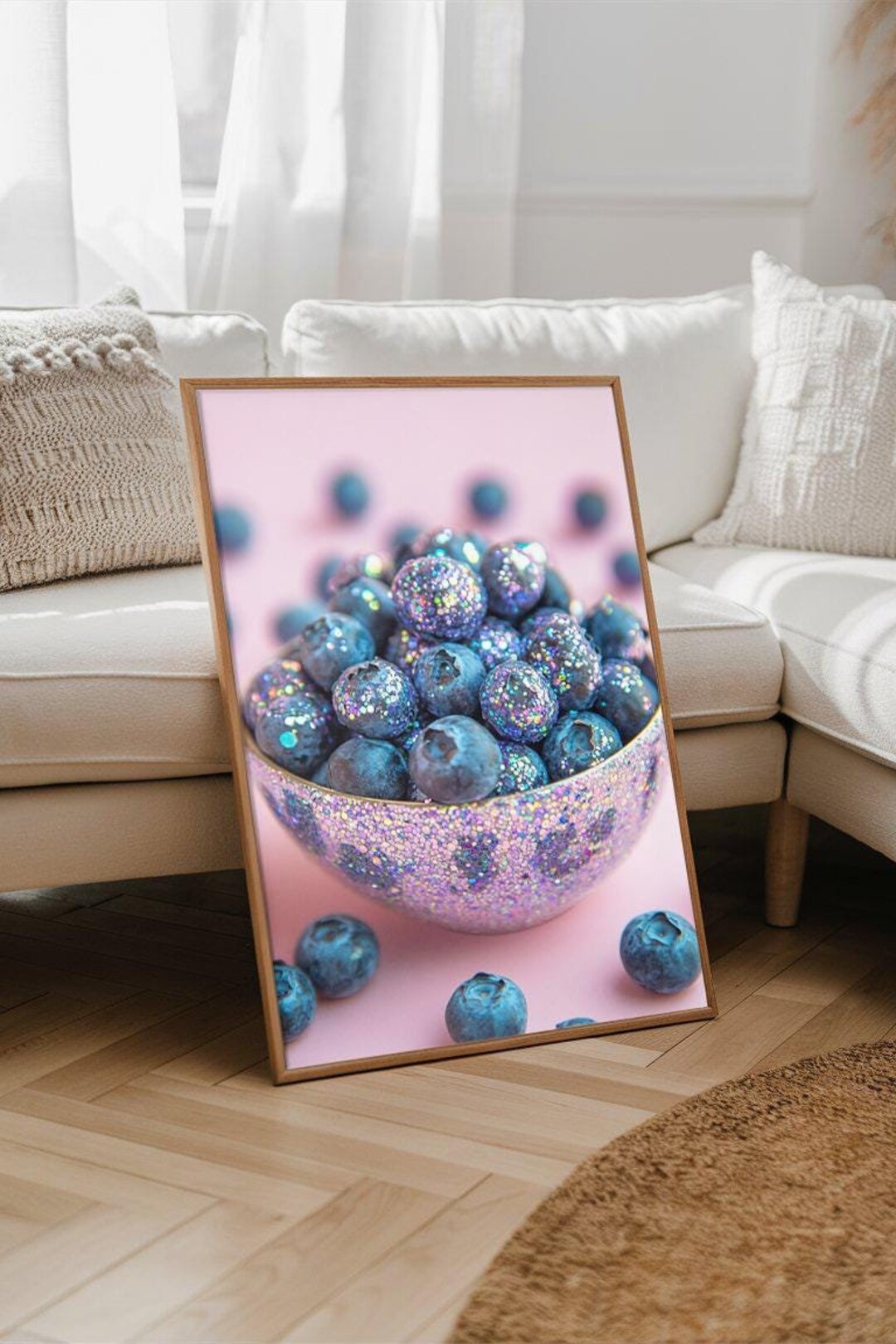 Disco Blueberries Art Print, Wall Art Poster, Blueberry, Preppy Wall ...