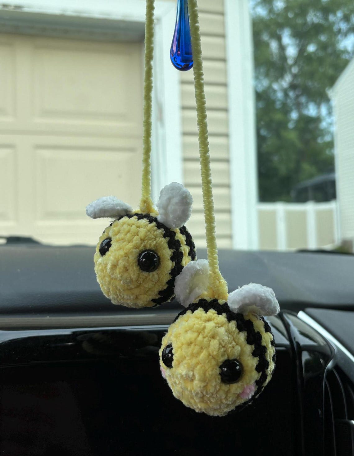Crochet/amigurumi Bumble Bee Car Decor | Rear View Mirror Accessory ...
