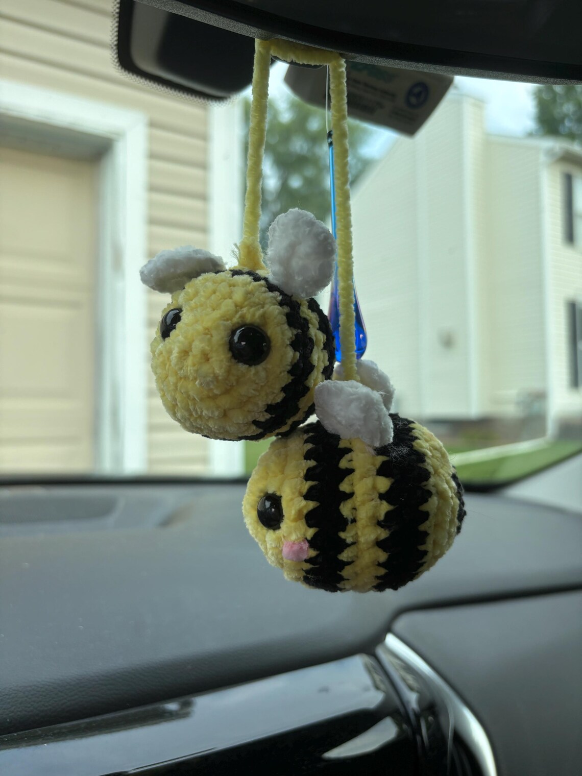 Crochet/amigurumi Bumble Bee Car Decor | Rear View Mirror Accessory ...