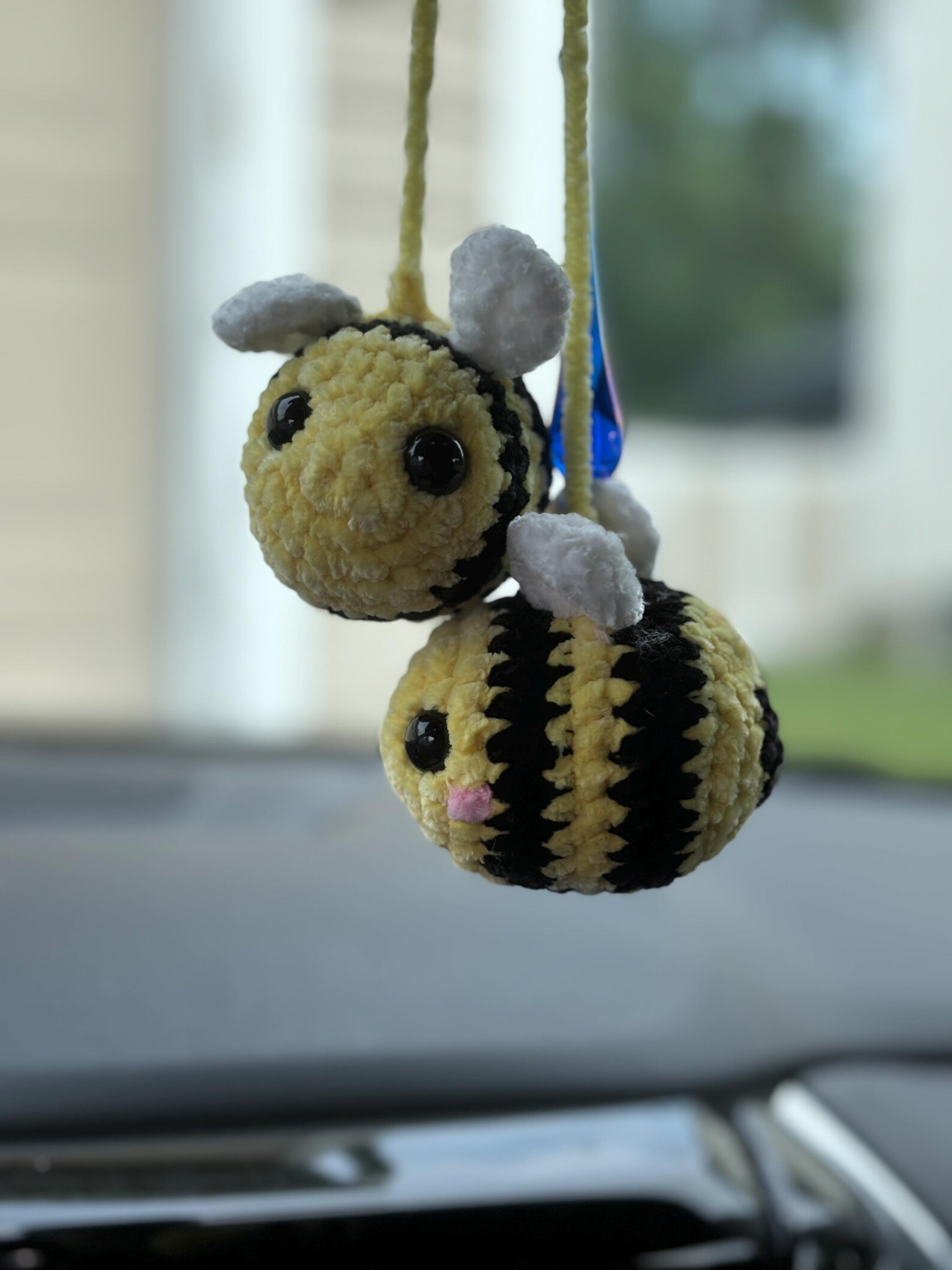 Crochet/amigurumi Bumble Bee Car Decor | Rear View Mirror Accessory ...