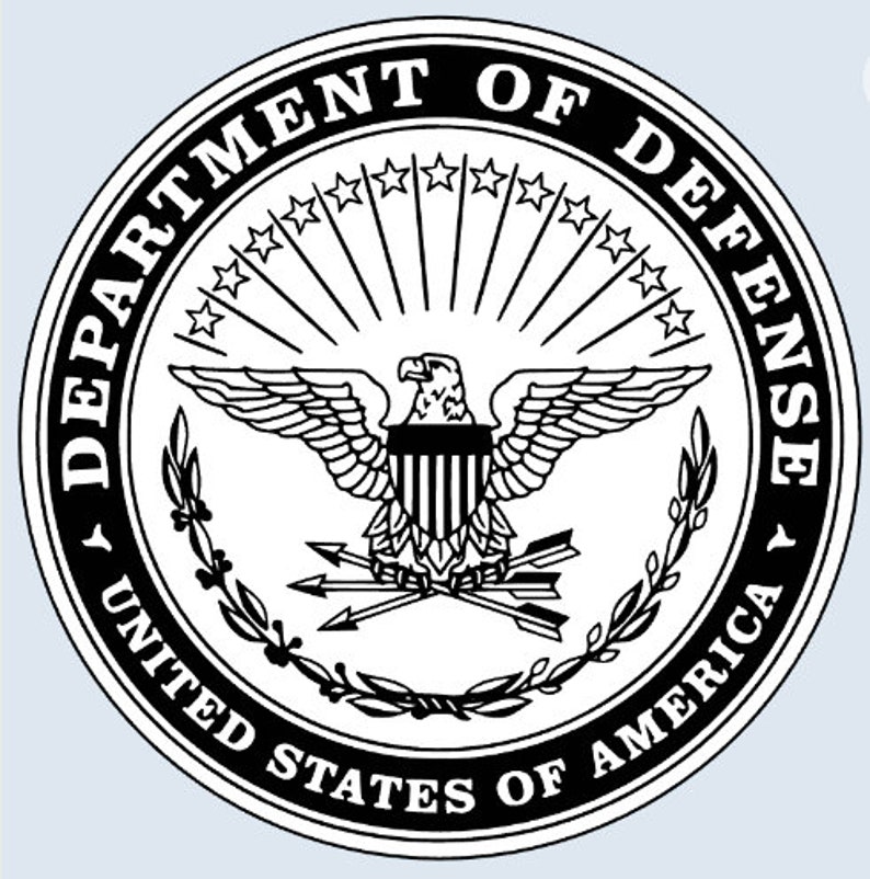 3D Printed Department of Defense Logo, Military Gift, Customizable Home ...