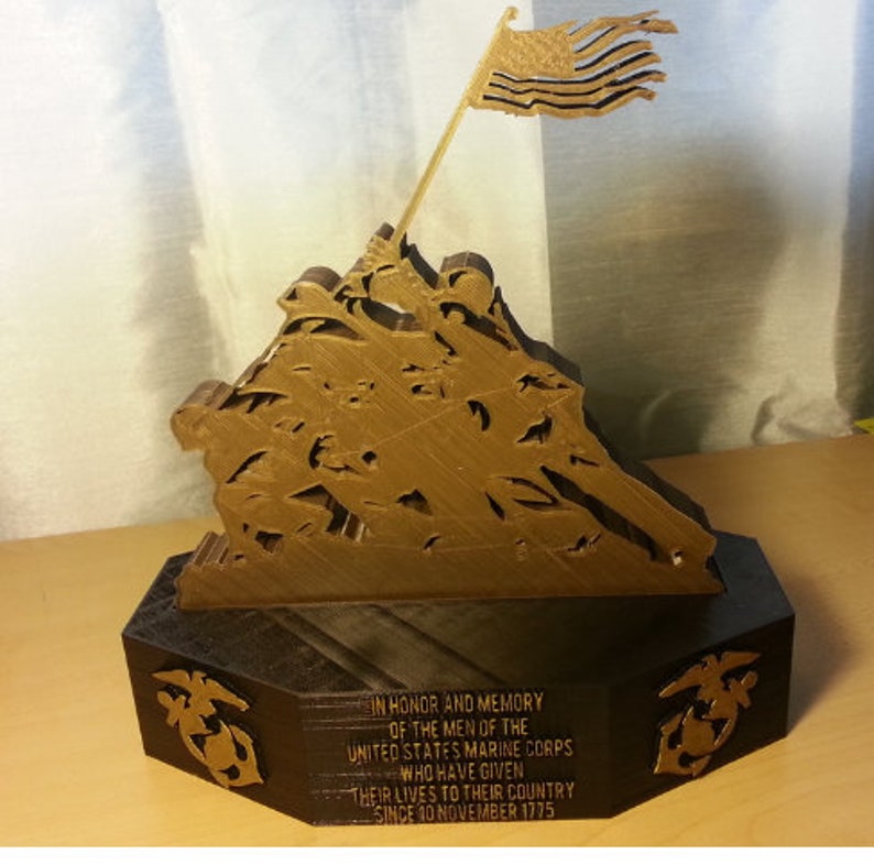 Marine Corps War Memorial Statue 3D Printed Unique Military Gift & Home ...