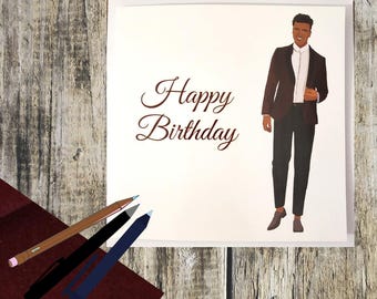 The Debonair Gent – Birthday Card | African American Man | Dapper Black ...
