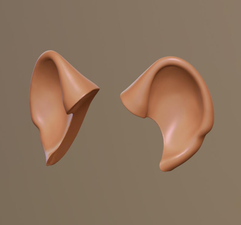 Large Toony Feline Ears - STL File for 3D Printing - Etsy