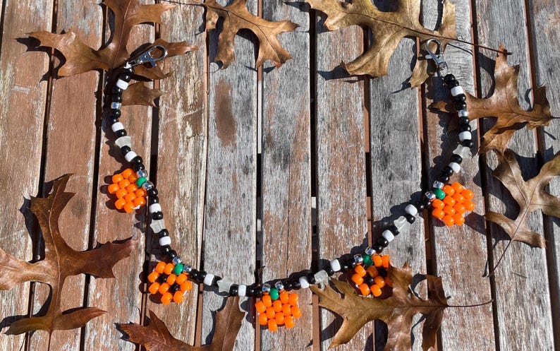 Kandi Halloween Pumpkin Belt Loop Chain, Alt Spooky Accessory for Fall ...