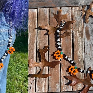 Kandi Halloween Pumpkin Belt Loop Chain, Alt Spooky Accessory for Fall ...