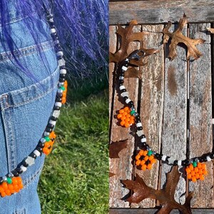 Kandi Halloween Pumpkin Belt Loop Chain, Alt Spooky Accessory for Fall ...