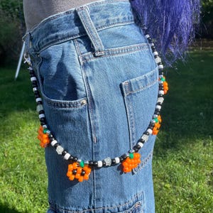 Kandi Halloween Pumpkin Belt Loop Chain, Alt Spooky Accessory for Fall ...