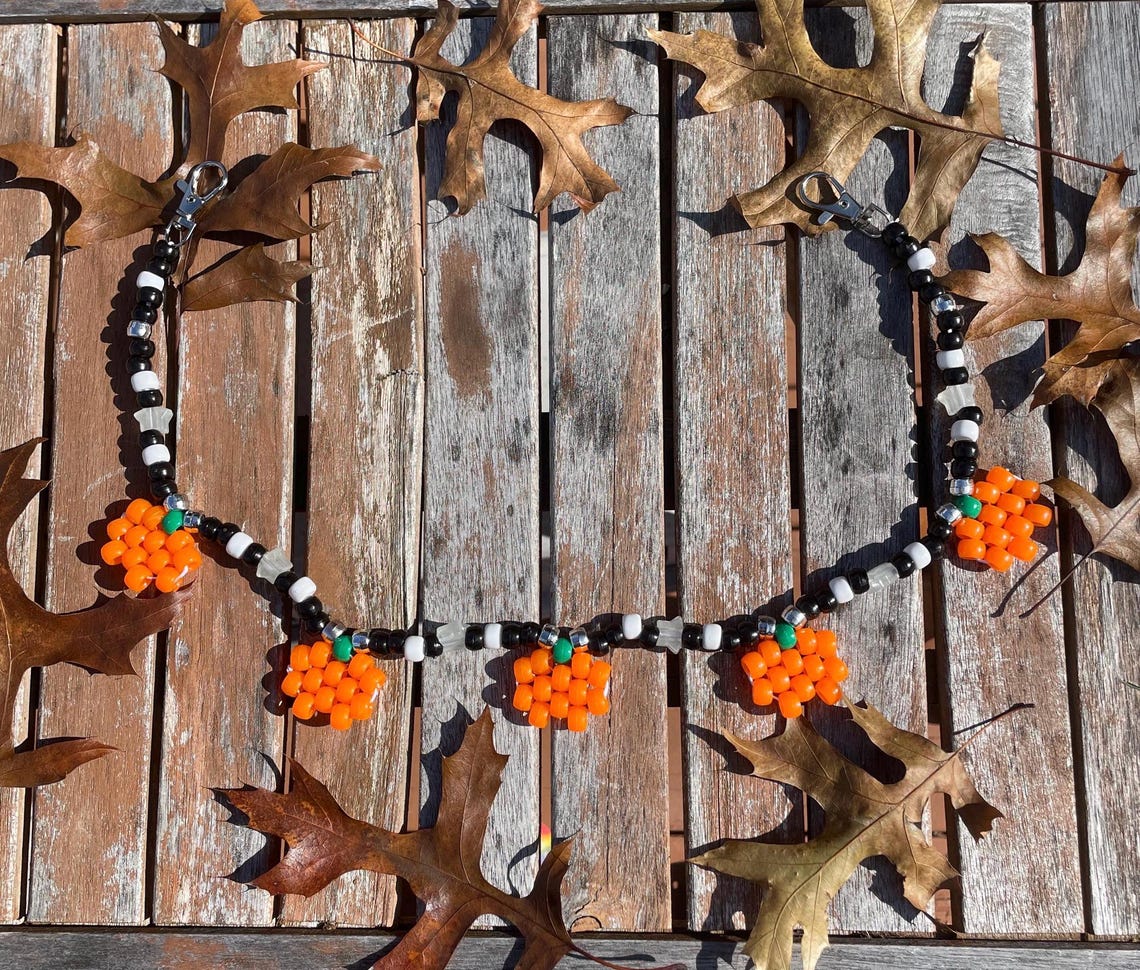 Kandi Halloween Pumpkin Belt Loop Chain, Alt Spooky Accessory for Fall ...