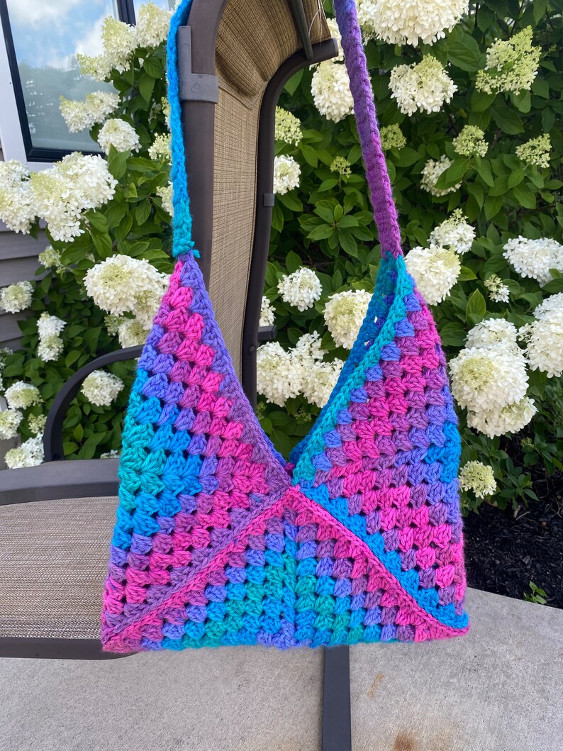 Multicolor Crochet Shoulder Bag - Etsy