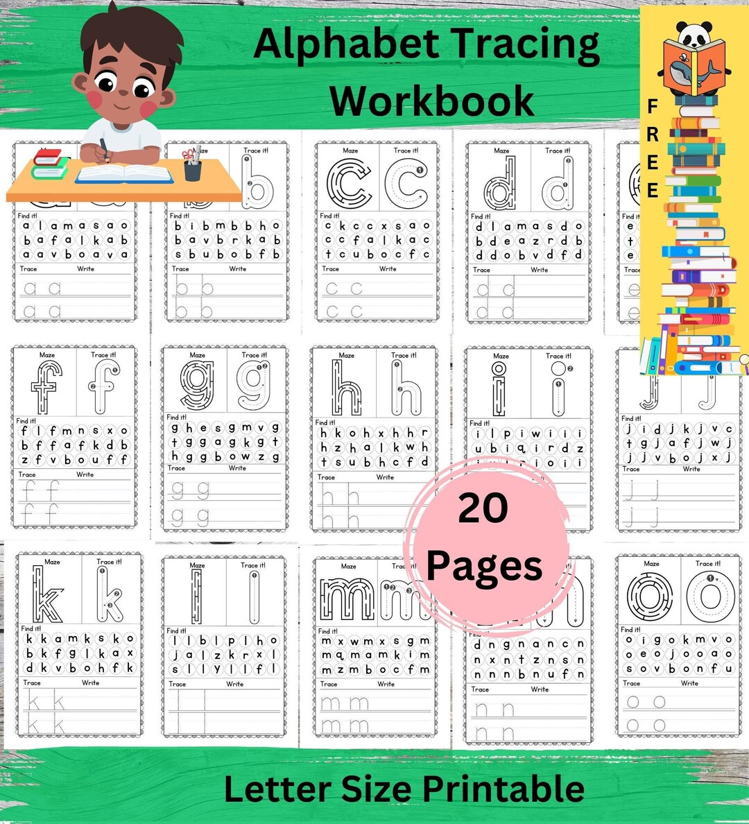 Alphabet Tracing Workbook | Learn to Write the Alphabet | PDF + Bonus ...