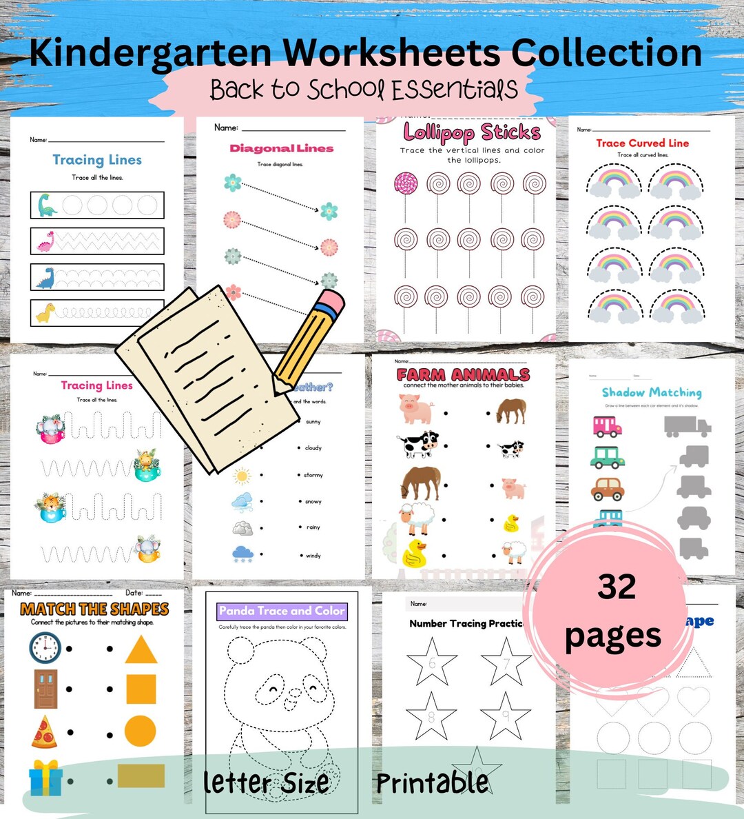First Grade Printable Worksheet |toddler Tracing | Matching, Tracing ...