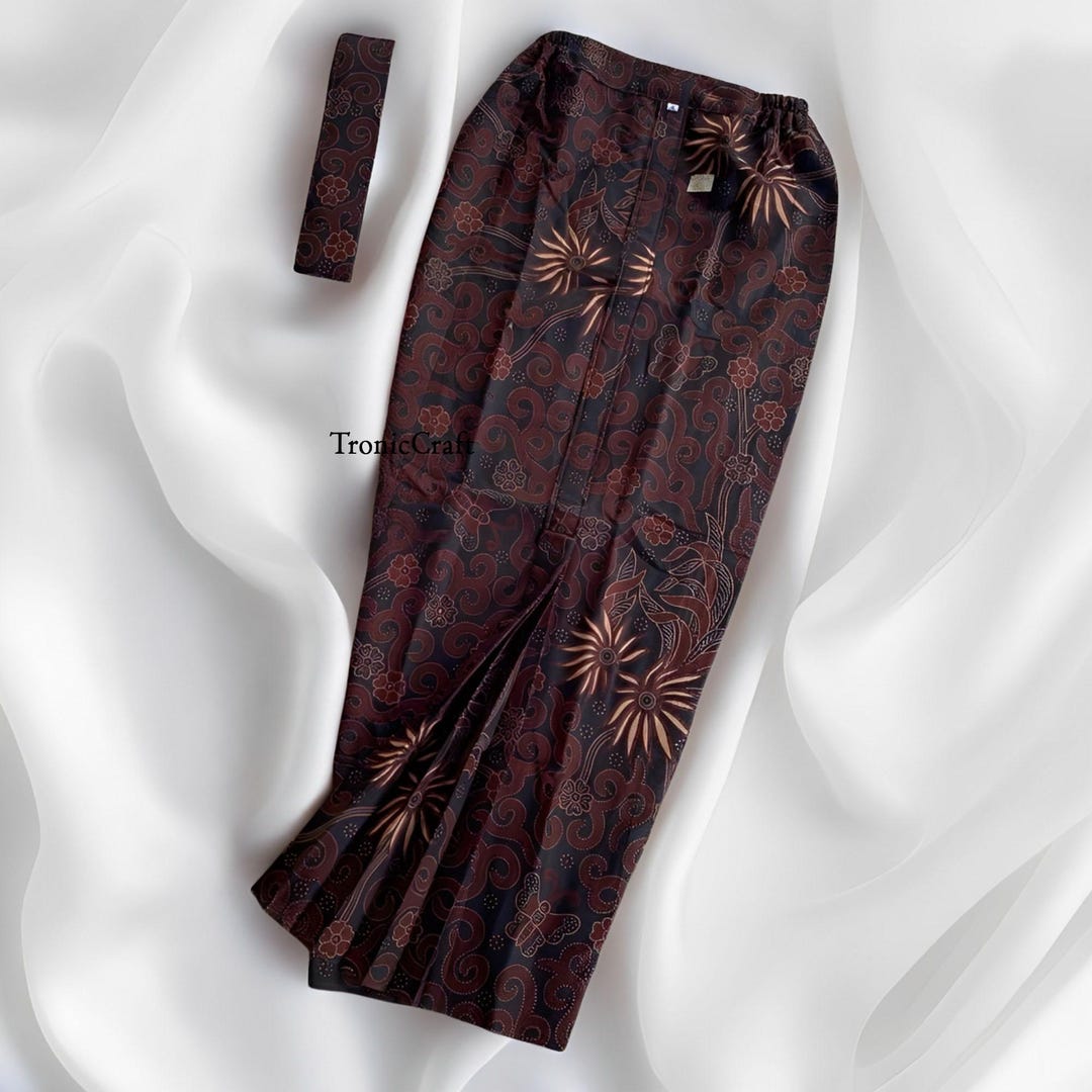 Wiron Batik Pleated Skirt Elegant and Comfortable Bottoms,batik Pattern ...