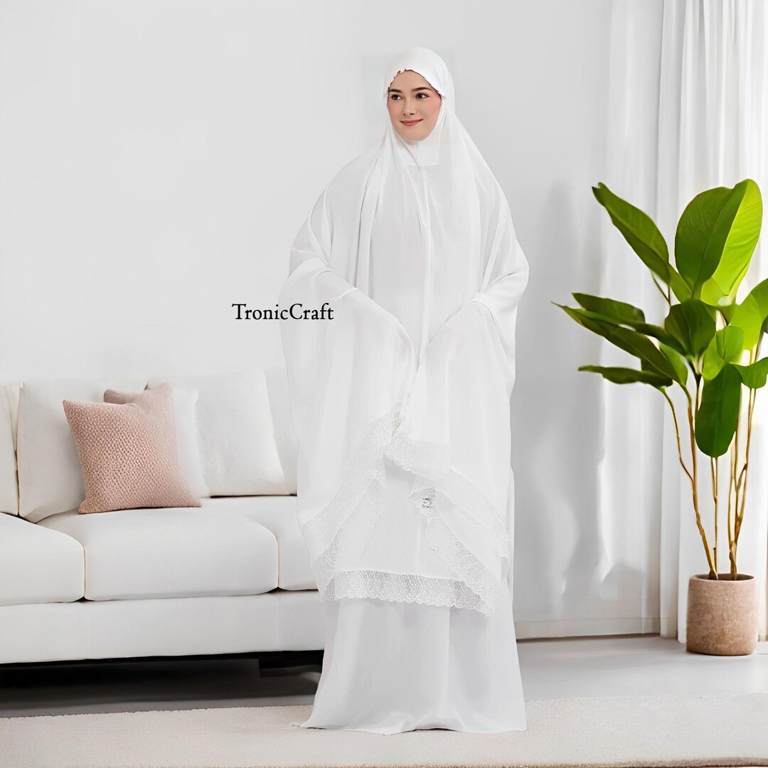 Shiva Maxi Large Mukena Broken White Color Elegant Design and ...