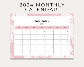 2024 Neutral Monthly Calendar, Printable Calendar, Minimalist Calendar ...