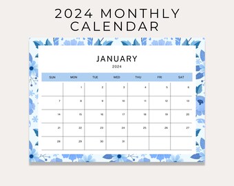 2024 Neutral Monthly Calendar, Printable Calendar, Minimalist Calendar ...