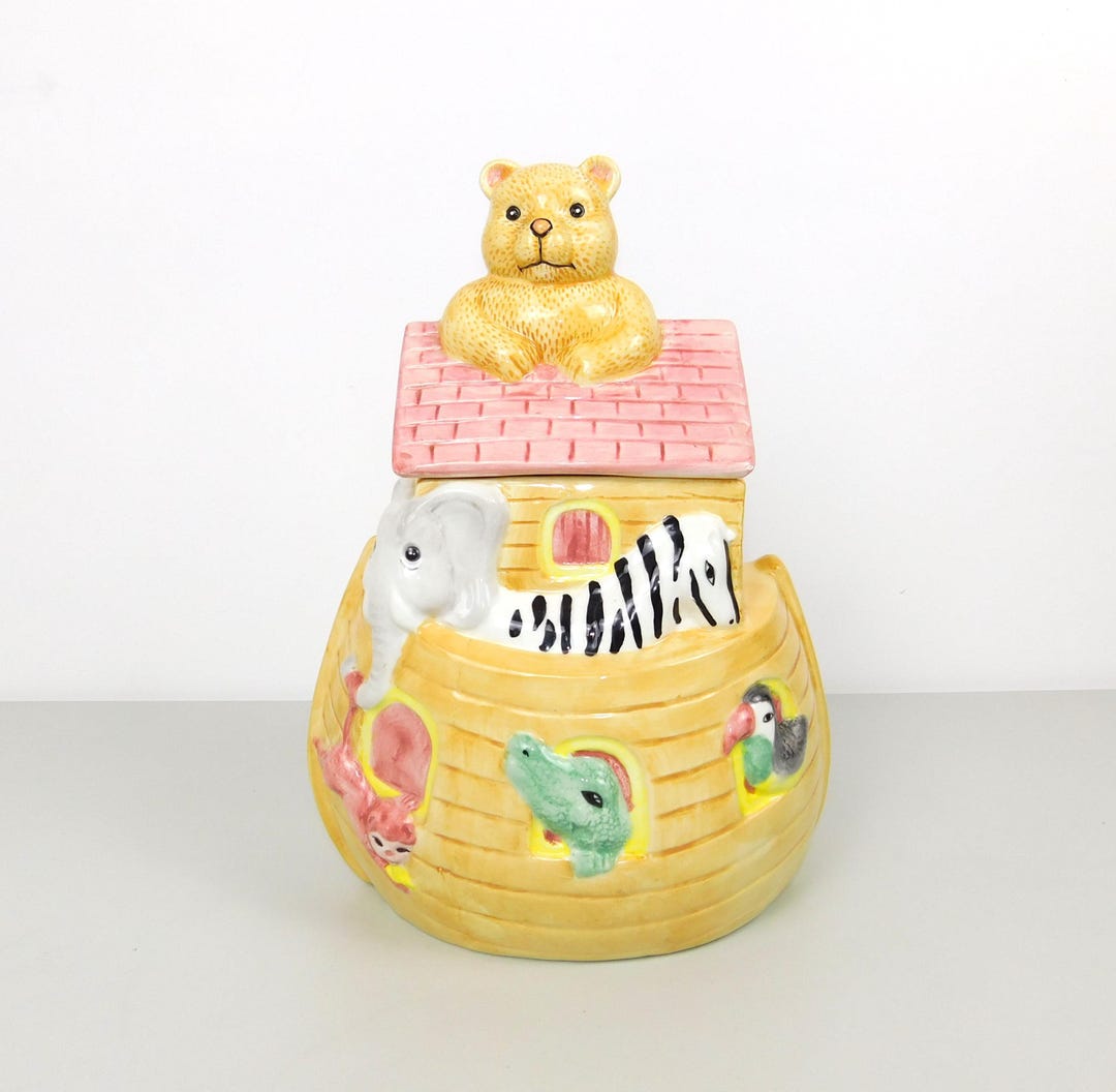 Noah's Ark Ceramic Collectible Animal Cookie Jar - Etsy