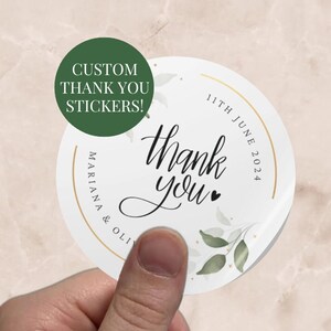 Wedding Thank You Sticker Custom Minimalist Party Favor Sticker for ...