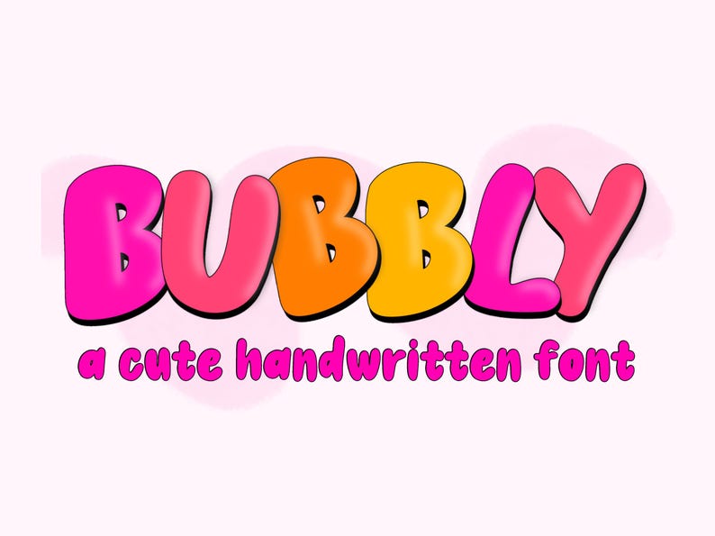 Bubble Letters Font for Birthday Sign Funky Retro Font for Procreate ...