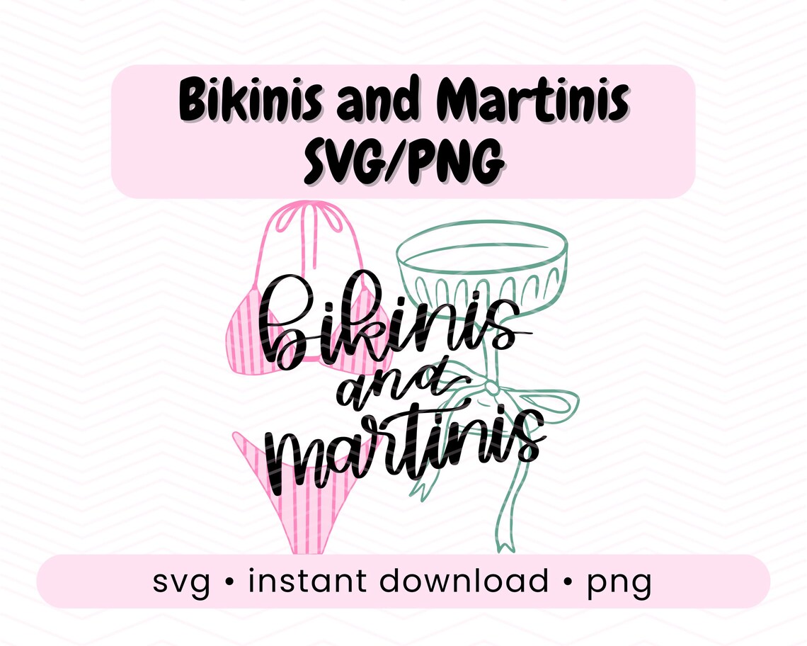 Bikinis and Martinis Svg Banner Bachelorette Party Bikinis and Martinis ...
