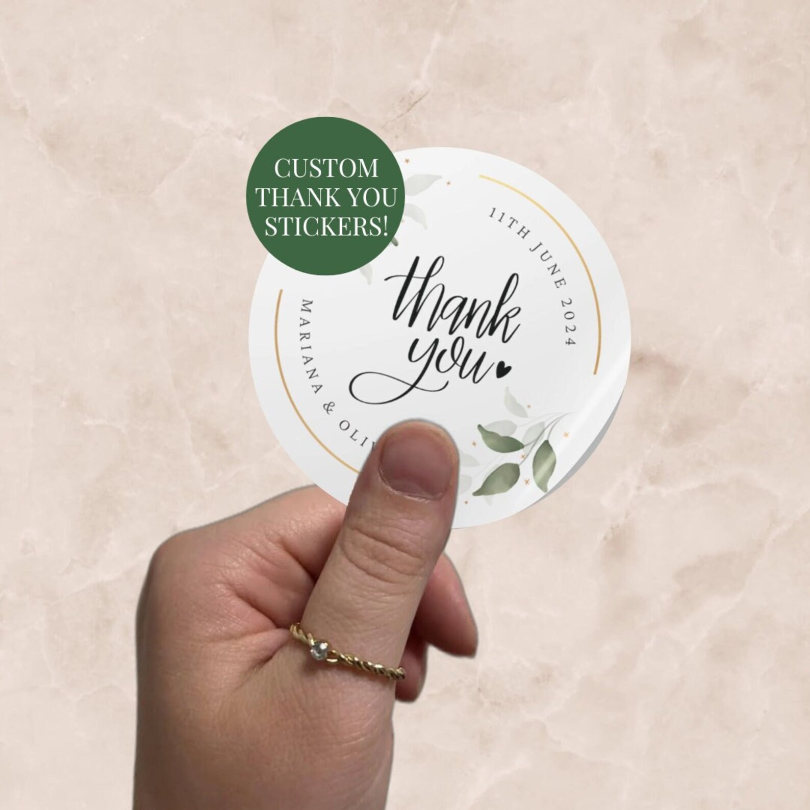 Wedding Thank You Sticker Custom Minimalist Party Favor Sticker for ...