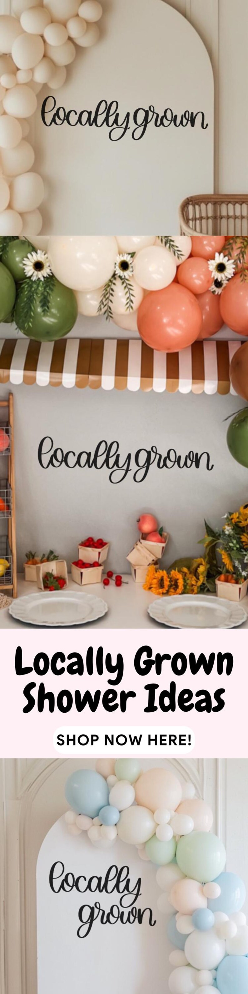 Locally Grown Baby Shower Svg Backdrop Arch Cricut File Farmers Market ...