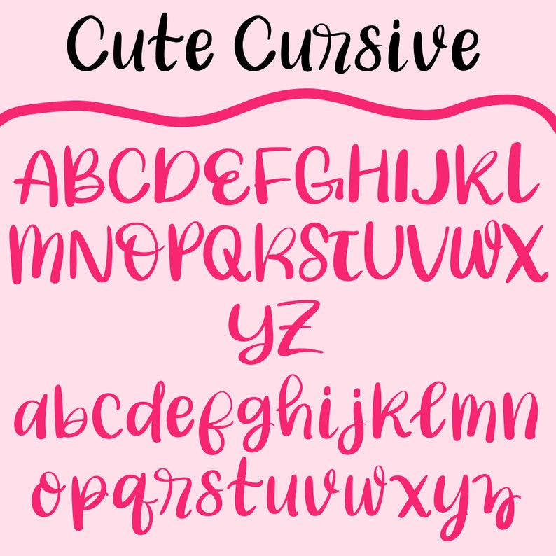 Handwriting Font Cute Cursive Font Bundle for Birthday Party Canva Font Cute Calligraphy ...