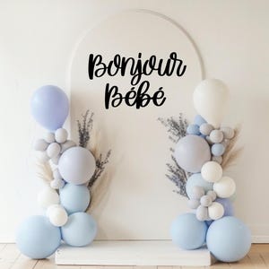 Bonjour Bébé Svg File Cricut French Baby Shower Decal Svg Backdrop ...