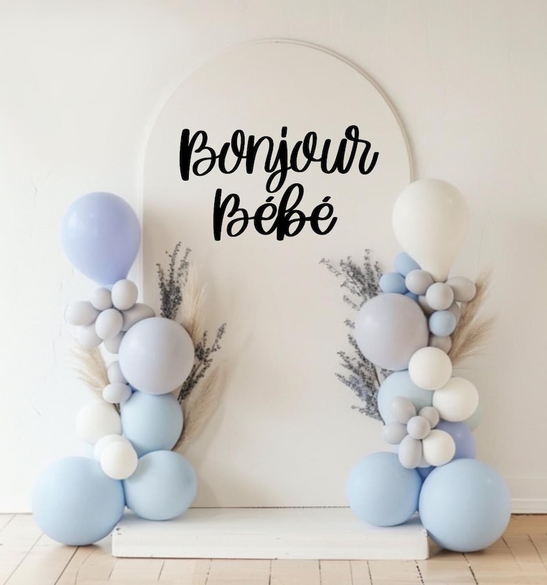 Bonjour Bébé Svg File Cricut French Baby Shower Decal Svg Backdrop ...