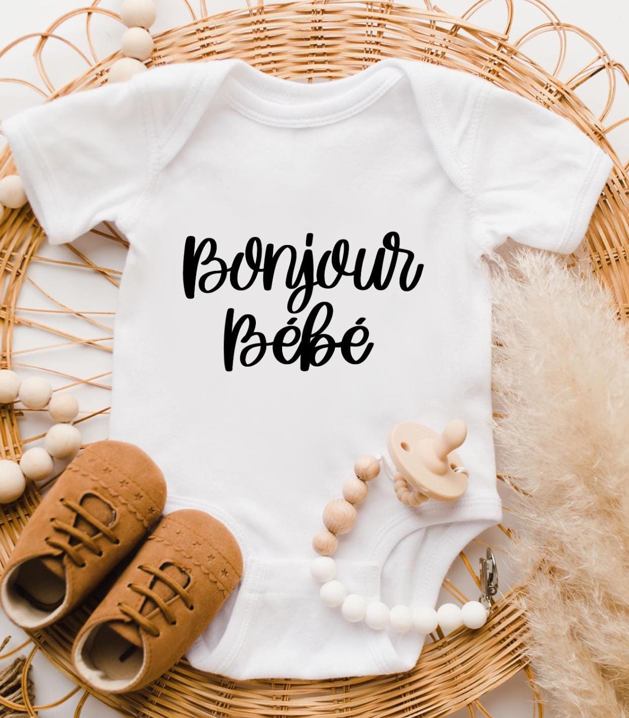 Bonjour Bébé Svg File Cricut French Baby Shower Decal Svg Backdrop ...