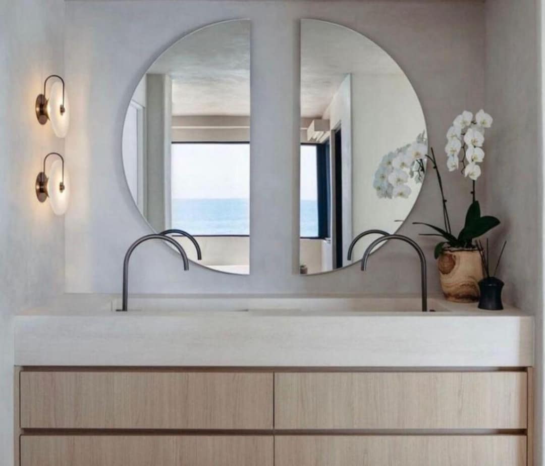 Half Moon Mirror, Half Circle Mirror, Large Irregular Wall Mirror ...