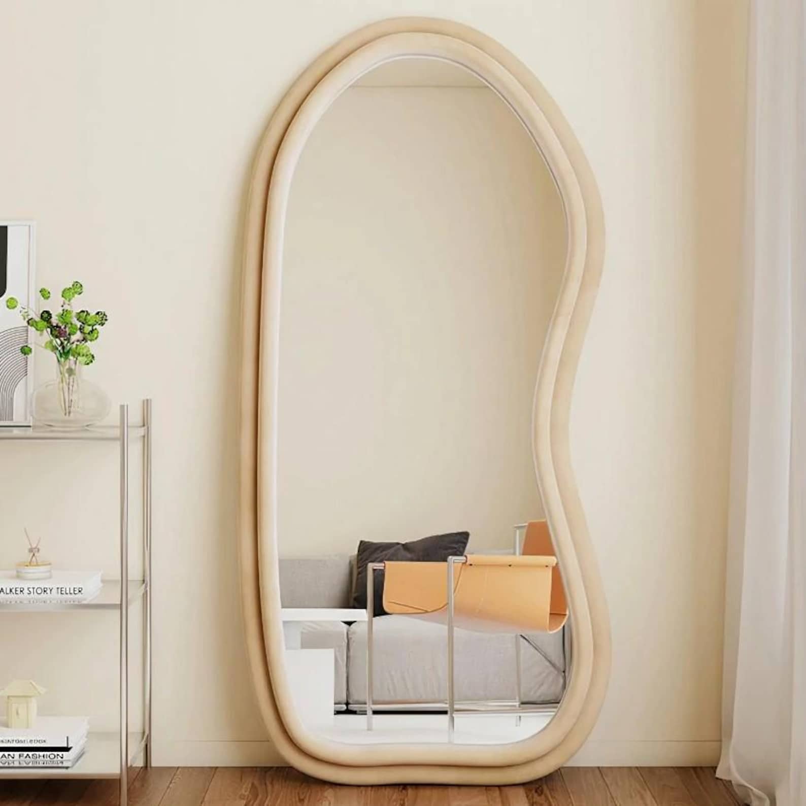 Floor Mirror Asymmetric , Full Body Mirror, Wavy Wall Mirror, Large ...