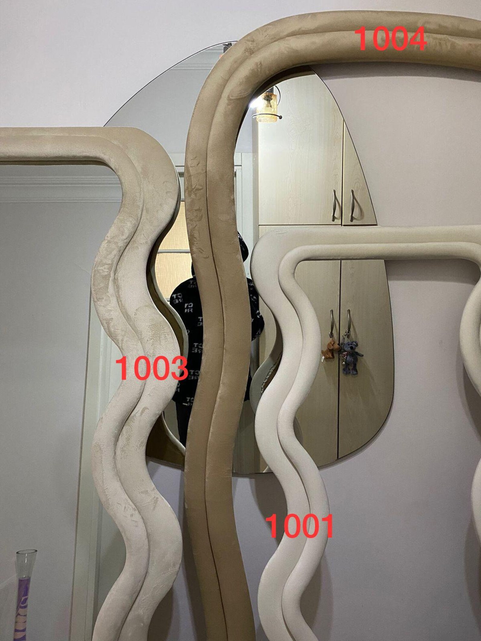 Floor Mirror Asymmetric , Full Body Mirror, Wavy Wall Mirror, Large ...