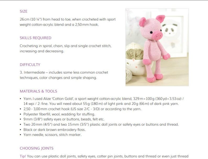 Crochet PATTERN Pig, Amigurumi Tutorial PDF English, Crochet Pig ...