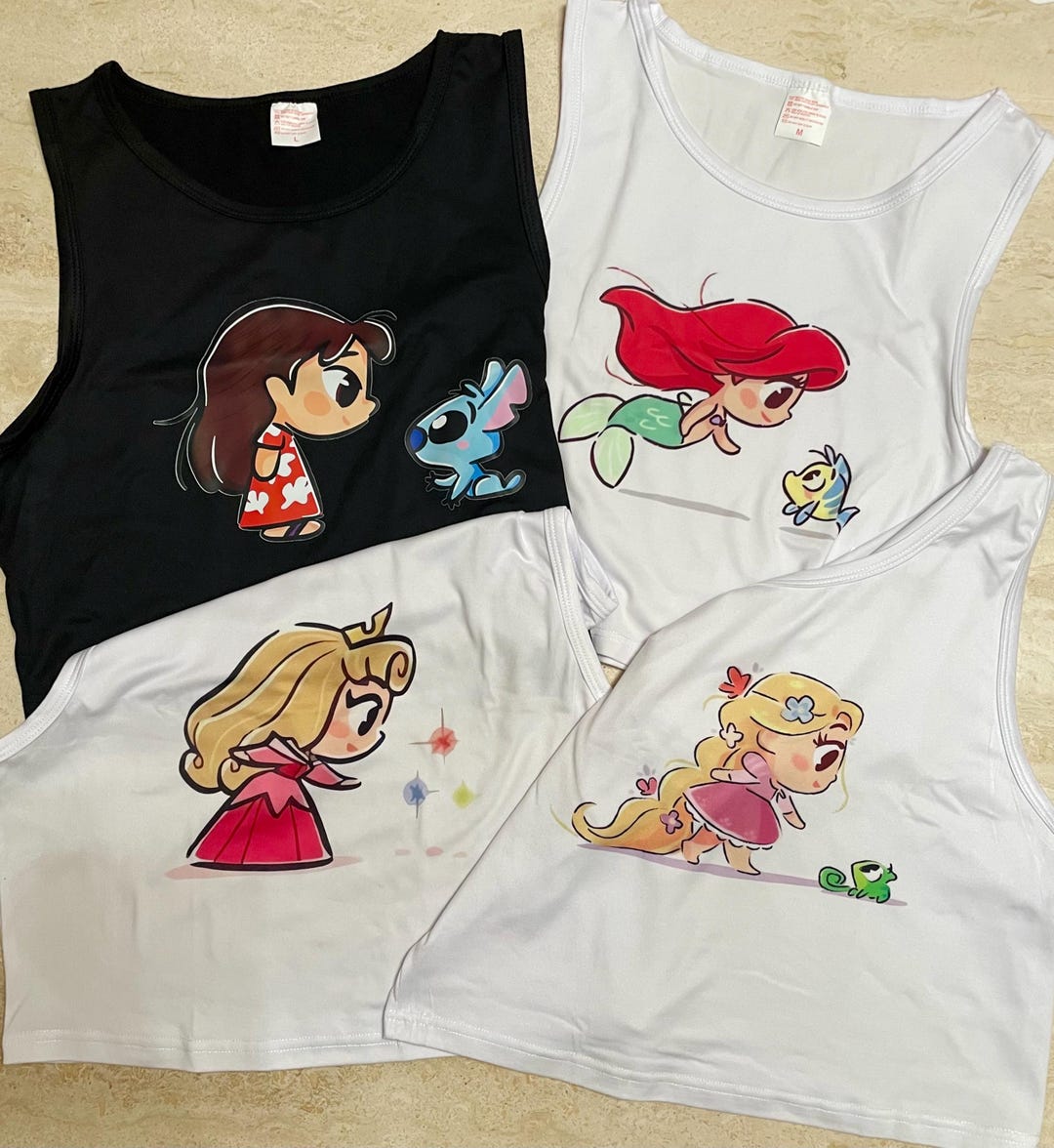 Disney Princesses Cropped Tank Top: Ariel, Rapunzel & More - Etsy