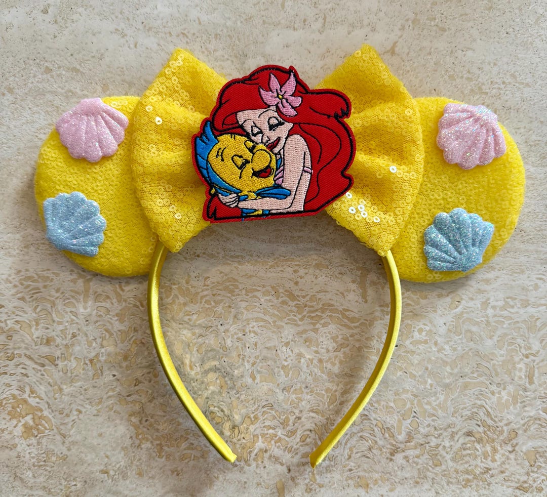 Ariel Flounder Sequin Mickey Ears Headband – Little Mermaid Disney - Etsy