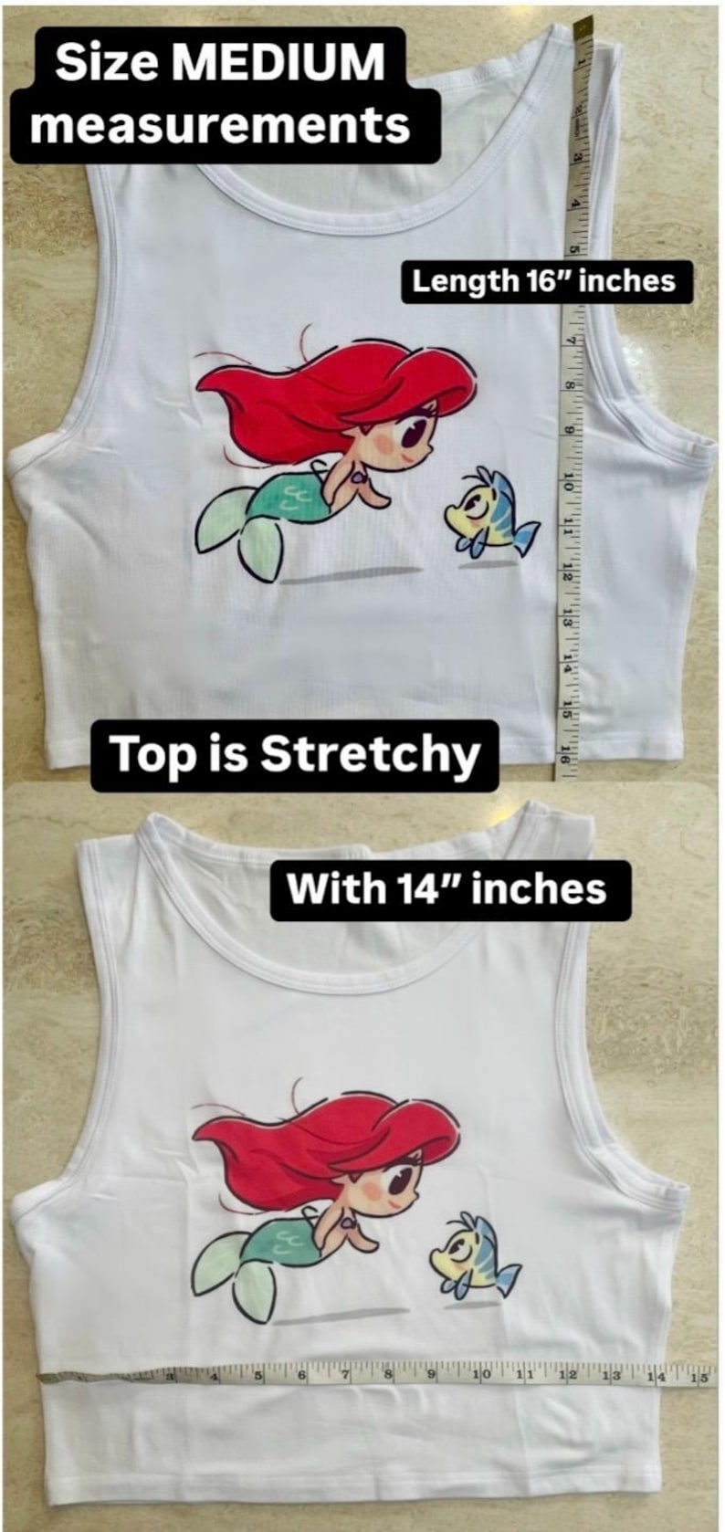 Disney Princesses Cropped Tank Top: Ariel, Rapunzel & More - Etsy