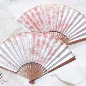 6PCS Personalised Bamboo Lacquer Wedding Fans, Wedding Party Favor ...