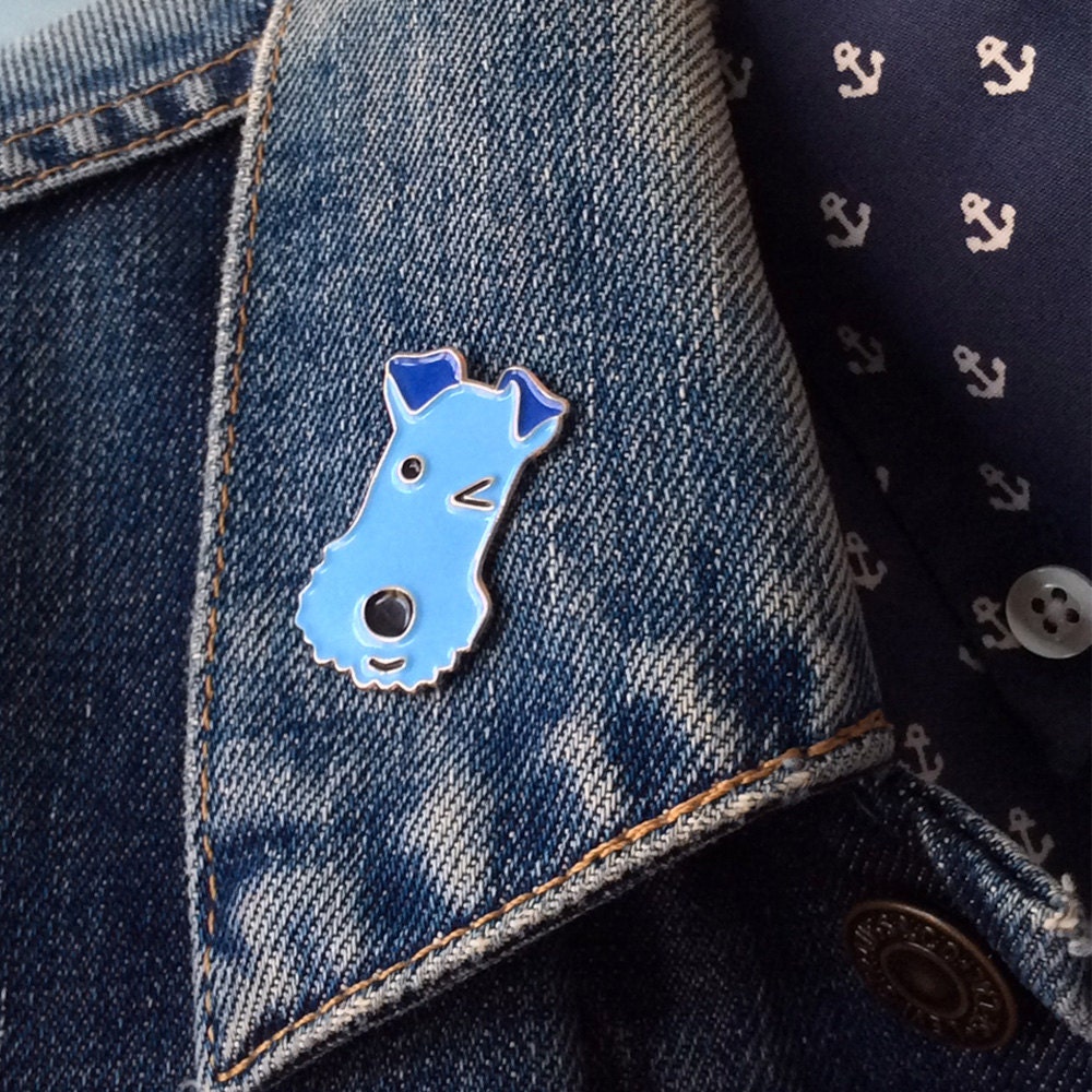 Dog Enamel Lapel Pin Enamel Pin Dog brooch Dog Pin Terrier | Etsy