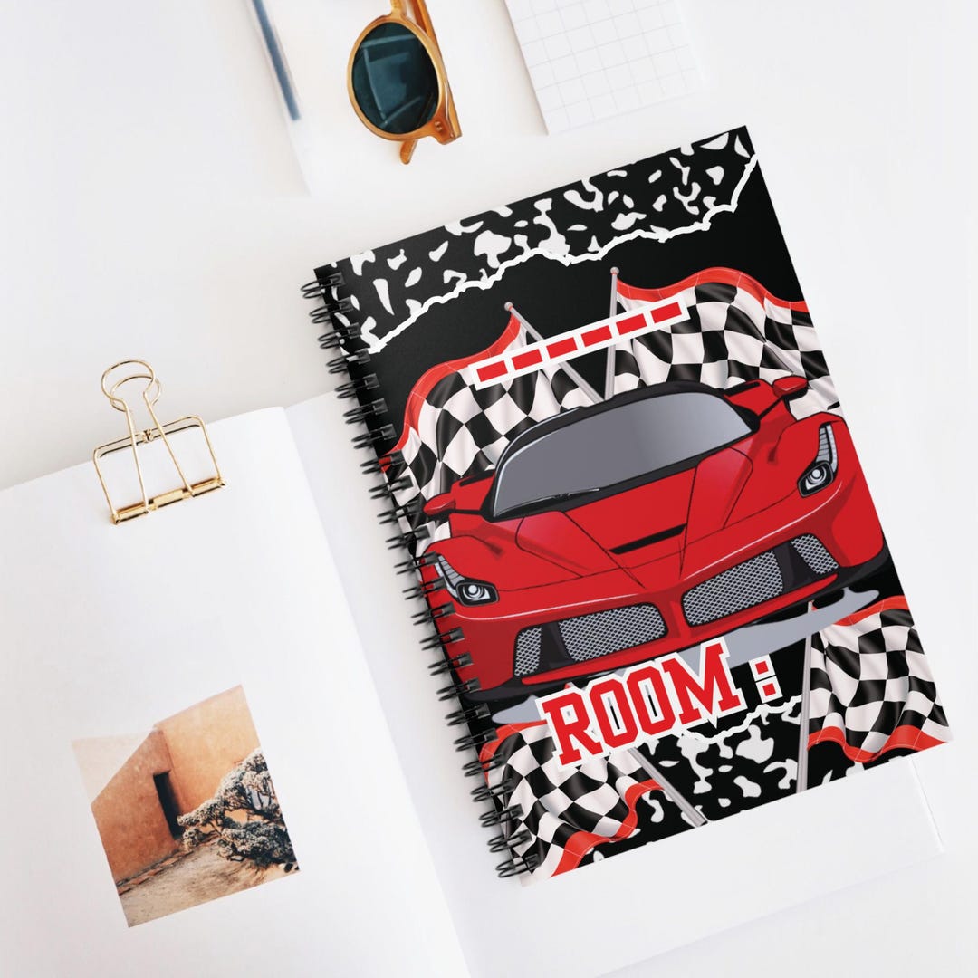 Car Racing Spiral Notebook: Track Day Journal, Chequered Flag Design - Etsy