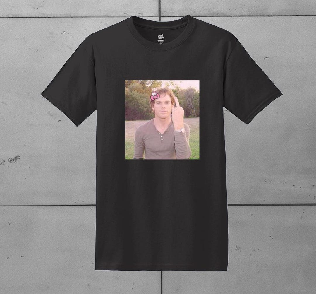 Cute Dexter Morgan Middle Finger With Pink Bow Custom T-shirt Unisex ...