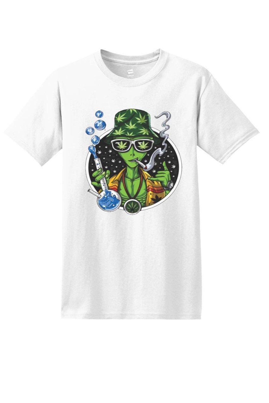 Stoned Alien Funny Graphic Tee-shirt Tiktok Brain Rot Meme Gen Z Gag ...